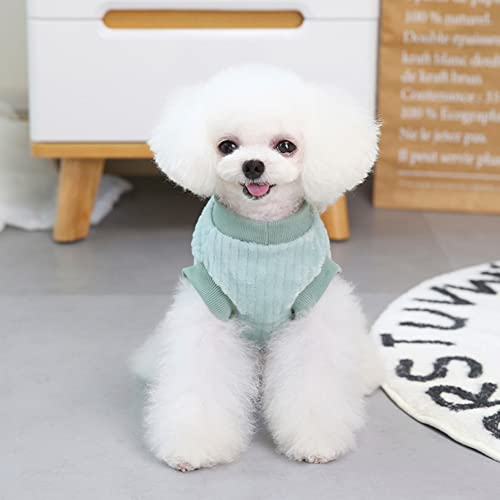 Mitili Dogs Sweater Winter Dog Clothes Warm Pullover Stretch Velvet Pets Jacket Pet Sweaters for Boy and Girl Cat Pullover Shirt in Cold Weather for Small Medium Bulldog Chihuahua (Small, Green)