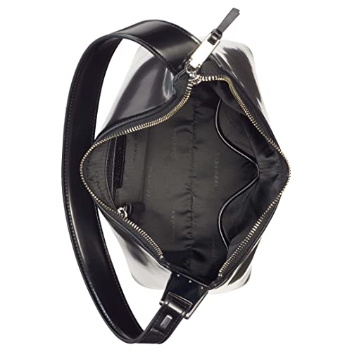 Calvin Klein Holly Top Zip Shoulder Bag, Black/Silver,One Size