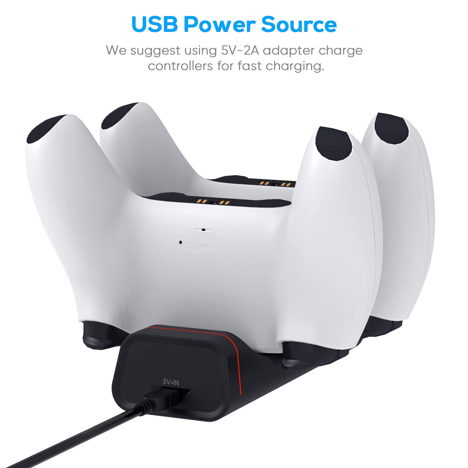 Controller Charger Compatible with PS5/ Compatible with Xbox Series X&S/ Compatible with Nintendo Switch / Compatible with Elite 2, Multifunctional Dual USB Fast Charging Station Charging Dock