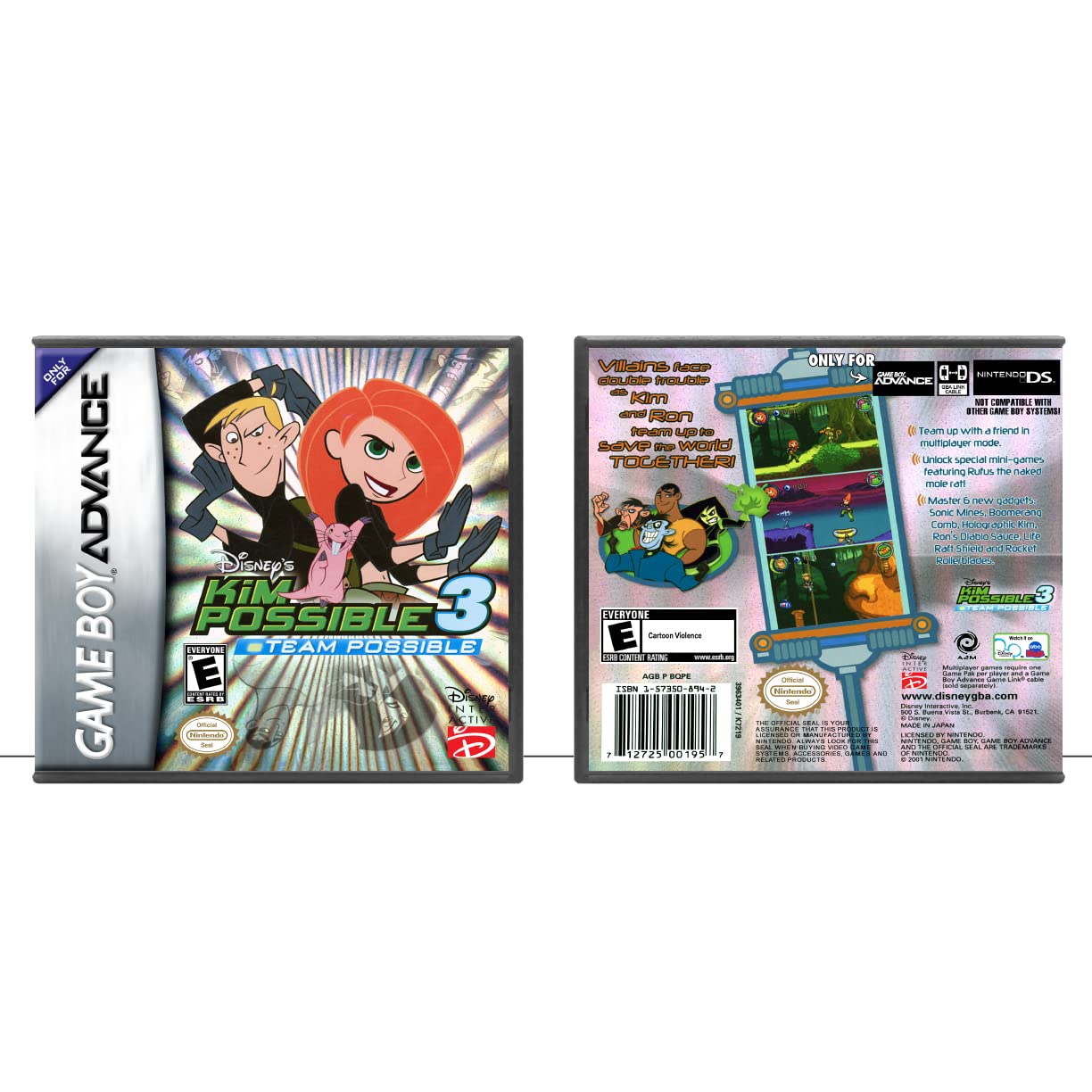 Disney's Kim Possible 3: Team Possible | (GBA) Game Boy Advance - Game Case Only - No Game