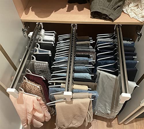 Pull Out Closet Clothes Hanger Rail,Extendable Closet Rod 30-80cm,Wardrobe Clothing Rail,Closet Organizer Rack for Pants and Coat,Load 25kg (Size : 800mm/31.5inch)