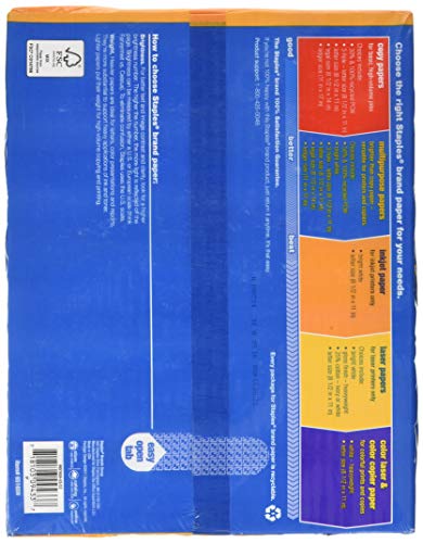 Staples Multipurpose Paper, 8 1/2" x 11", Bright White, Ream