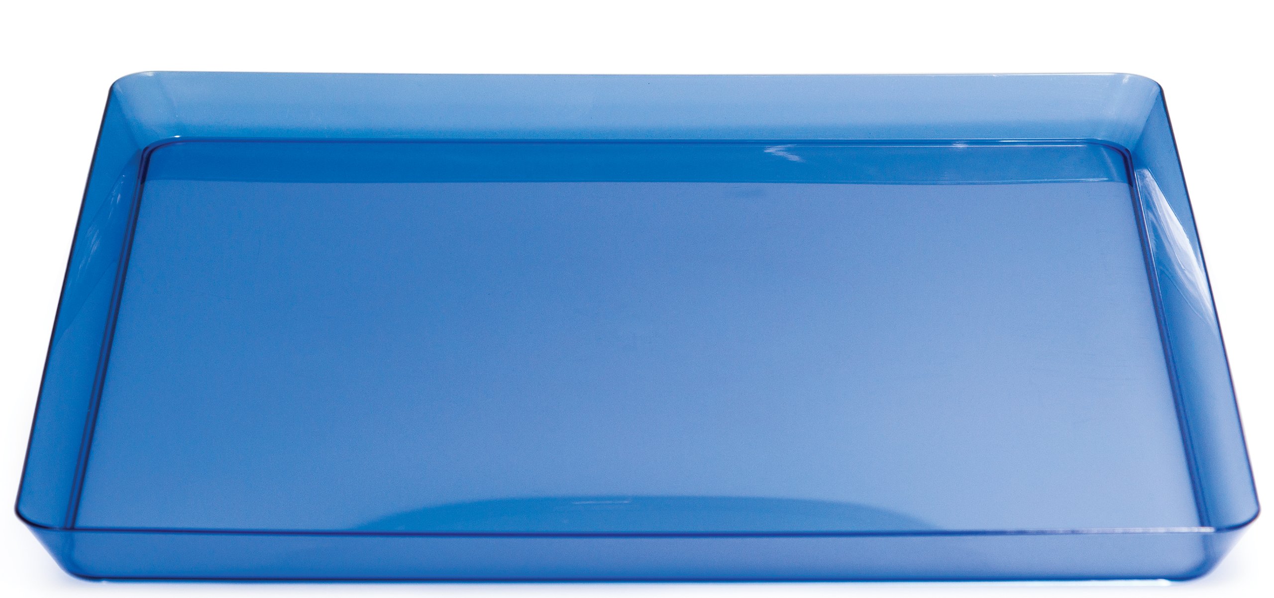 Creative Converting Square Plastic Serving Tray, 11.5-Inch, Translucent Blue