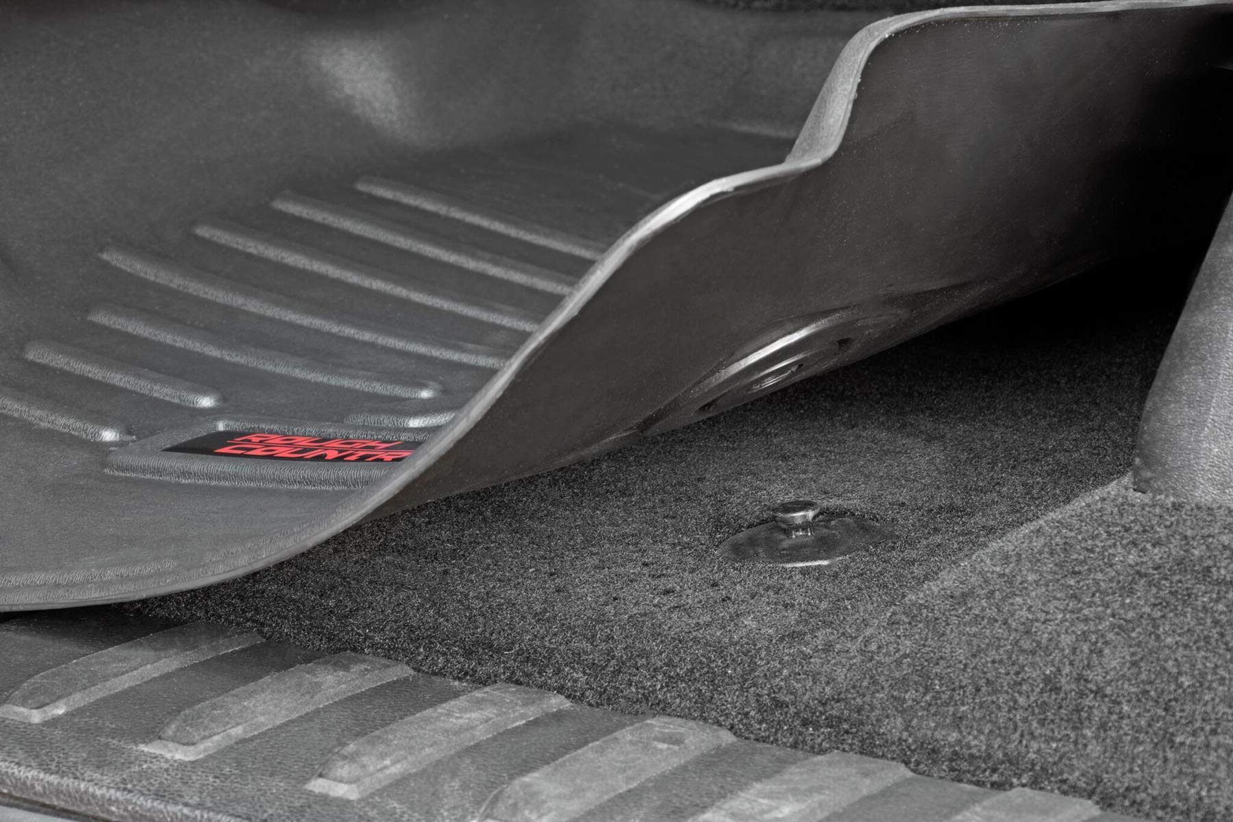 Rough Country All Weather Floor Mats Set for Chevy/GMC 1500 Extended Cab (1999-2006) - Custom Fit Rubber Floor Mats, Durable Rubber Truck Mats, Waterproof Truck Floor Mats
