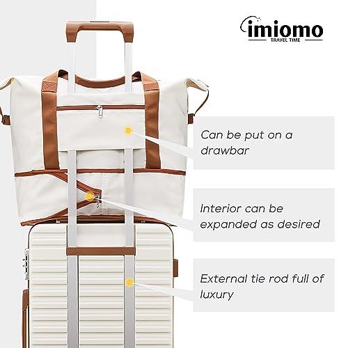 imiono Luggage Sets 3 Piece,Hardside Suitcase Set with Spinner Wheels,Lightweight Travel Carry on Luggage set Clearance with TSA Lock(20/24/28,White)