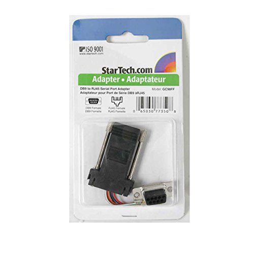 StarTech.com DB9 to RJ45 Modular Adapter - F/F - Serial adapter - DB-9 (F) to RJ-45 (F) - GC98FF, Black