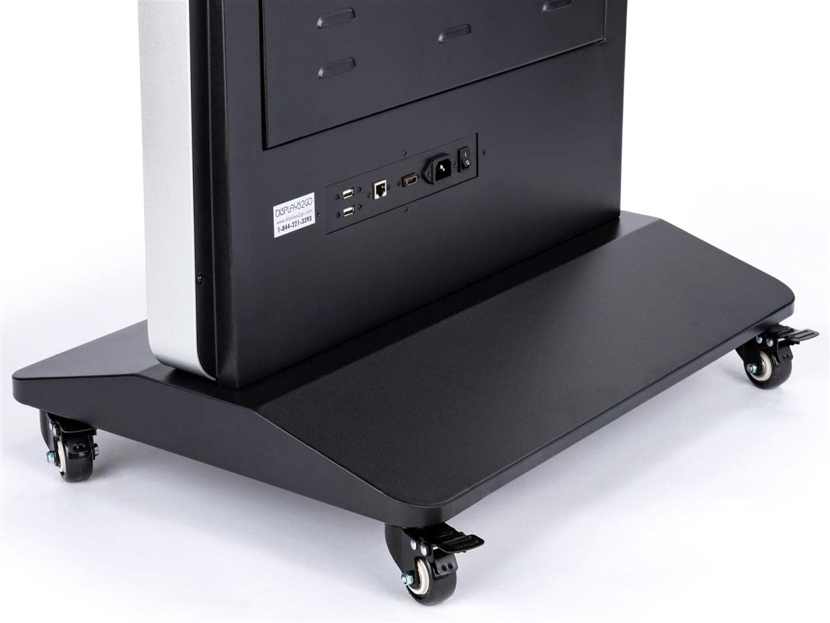 Displays2go 43" Standing Digital Signage Kiosk w/Wheels, Non-Touch, 1 Year Warranty - Black (DGSNFSNT43)