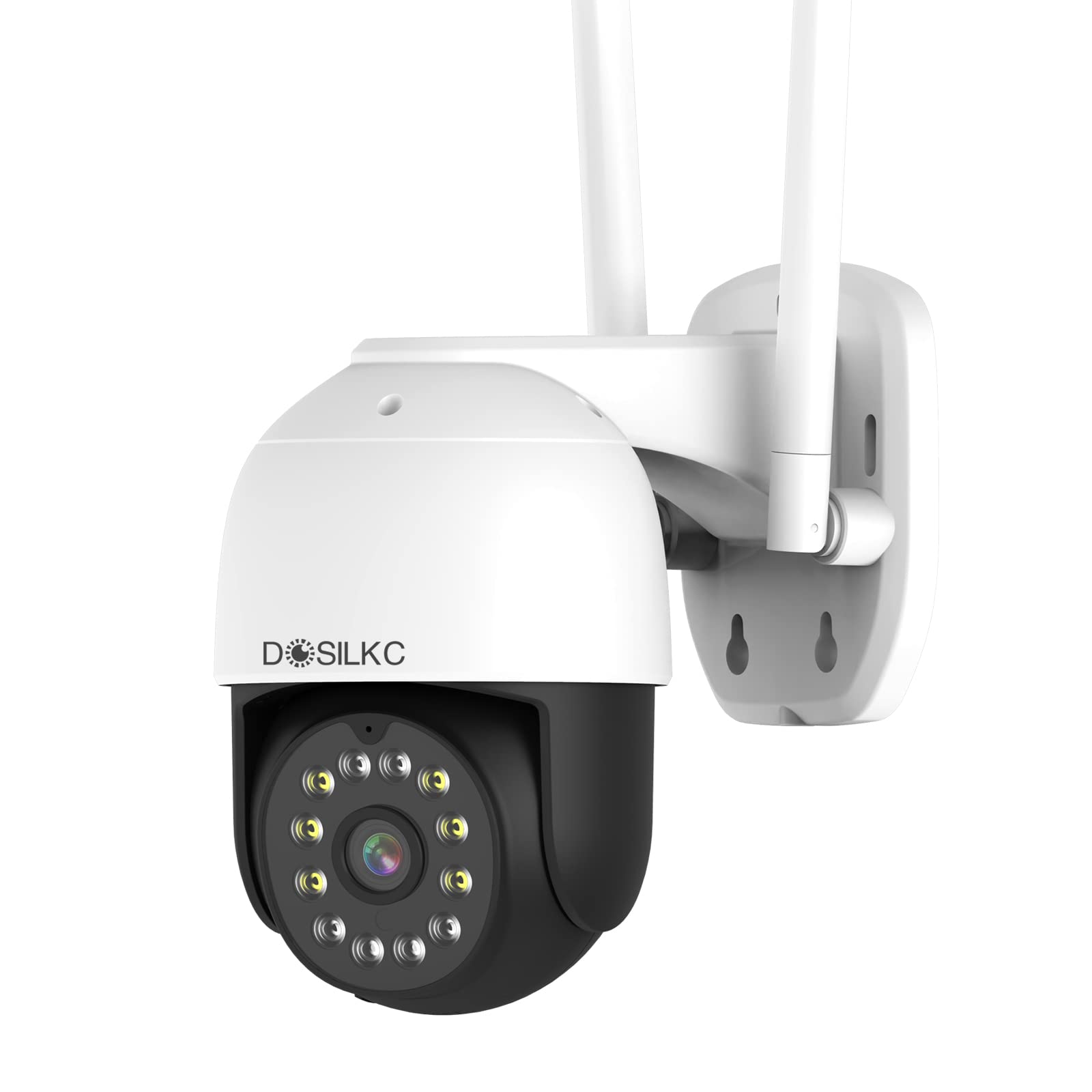 Dosilkc 4K 8MP Security Cameras Outdoor, 360° PTZ Outdoor Camera Auto Tracking, Starlight Color Night Vision Cameras for Home Security, WiFi IP Surveillance Camera with 2-Way Talk, Motion Detection