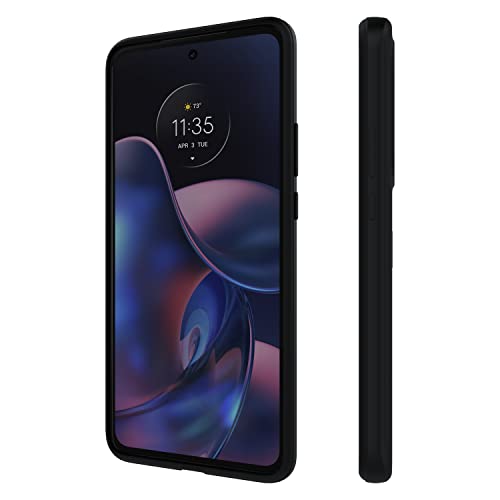 Motorola Moto Edge (2022) Soft Protective Case- Slim Fit- Silicone Coated Exterior, Microfiber Interior Lining, Precision Cutouts, Shock Absorbing Covers- Black [NOT for Edge Plus 2022]