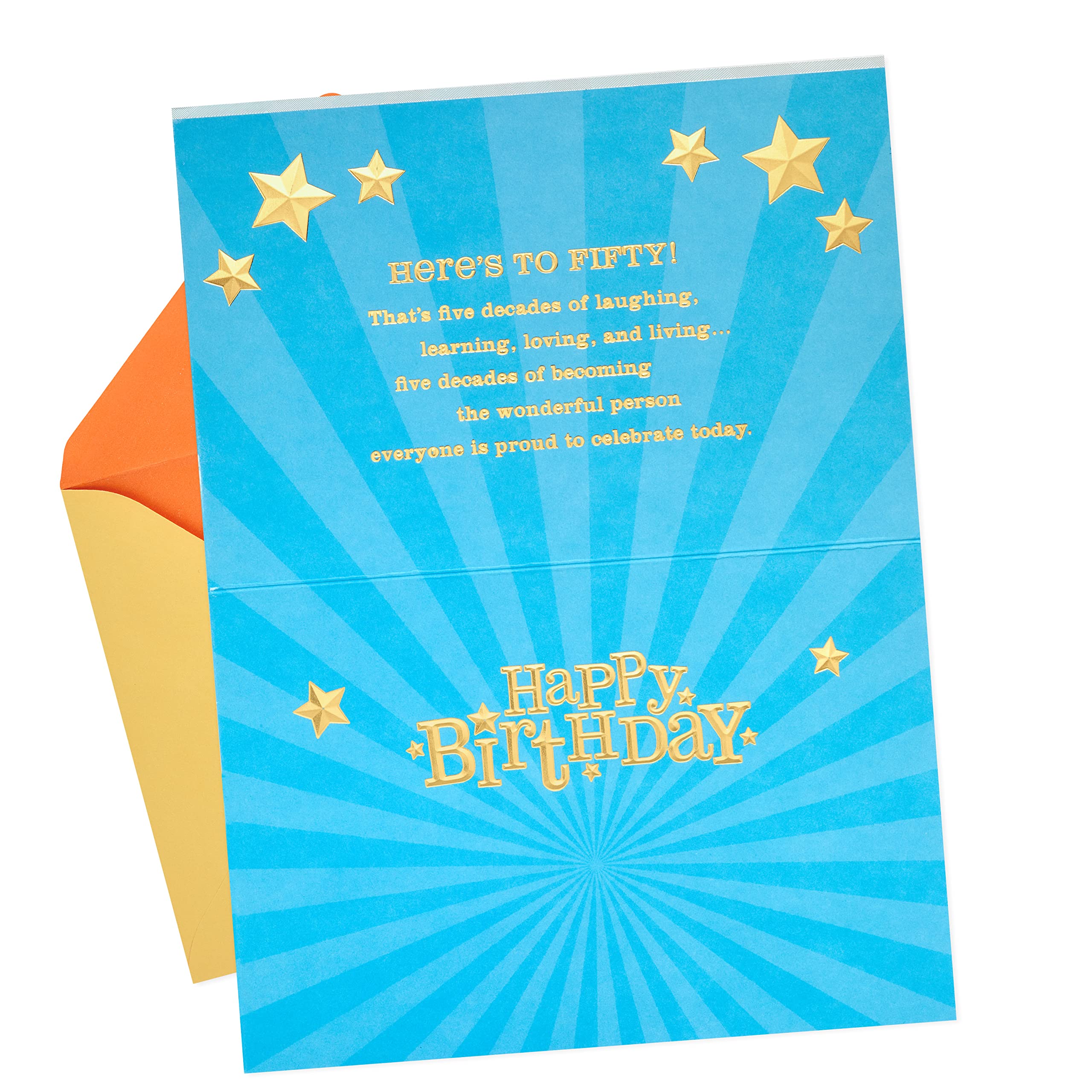 Hallmark 50th Birthday Card (Here's to Fifty)