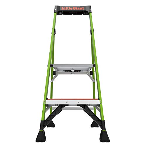 Little Giant Ladders, MightyLite, M4, 4 ft Stepladder, Ground Cue, Fiberglass, Type IAA, 375 lbs weight rating, Green, (15384-001)