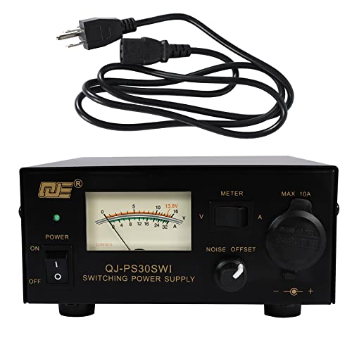 Mobile Ham Radio Power Supply Analog DC Regulated 13.8V Fixed Output,30A- with Noise Offset and 12V Car Cigarette Lighter Socket