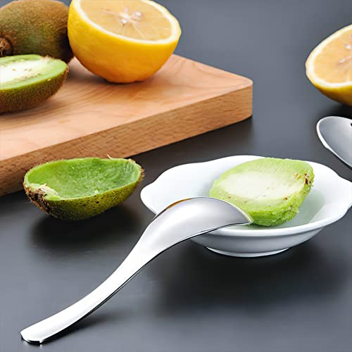 Soup Spoons, AOOSY 6 Pieces Stainless Steel Korean Spoons, Asian Soup Spoons, 6.3 inches Heavy Duty Asian Thick Short Handle Ramen Spoons for Soup Cereals, Chinese Spoon