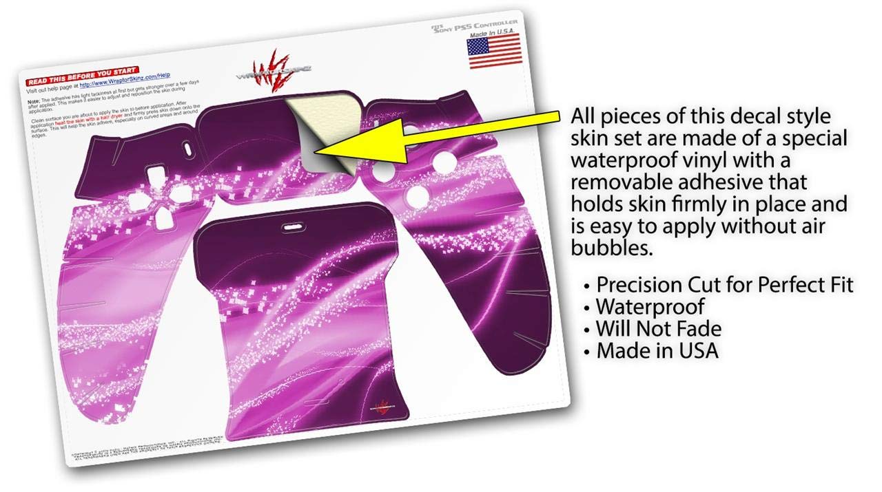 WraptorSkinz Skin Wrap compatible with Sony PS5 DualSense Controller Mystic Vortex Hot Pink (CONTROLLER NOT INCLUDED)