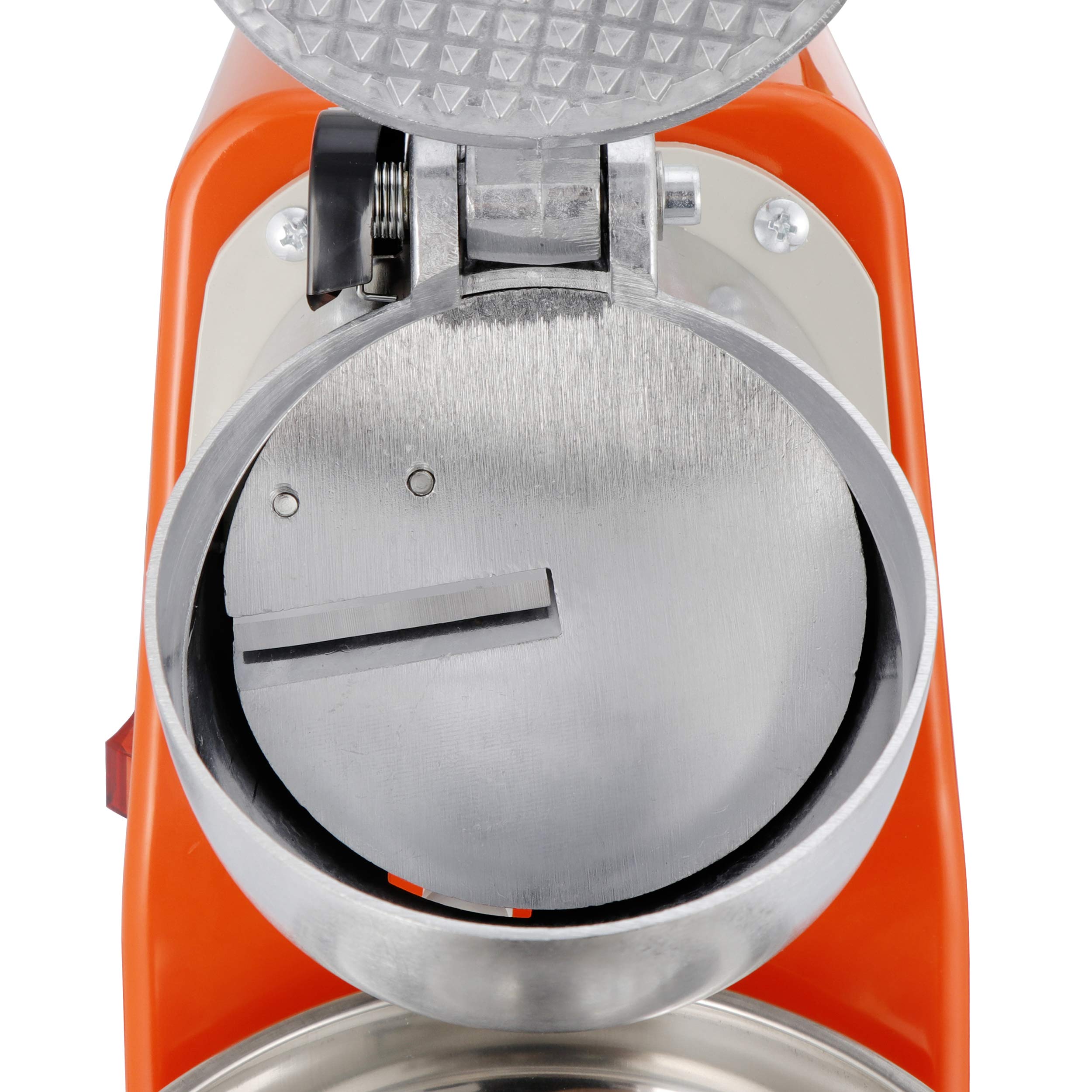 F2C Electric Ice Crusher Shaver Snow Cone Maker with Dual Stainless Steel Blades 300W 145 lbs/hr for Home and Commercial Use (Orange)