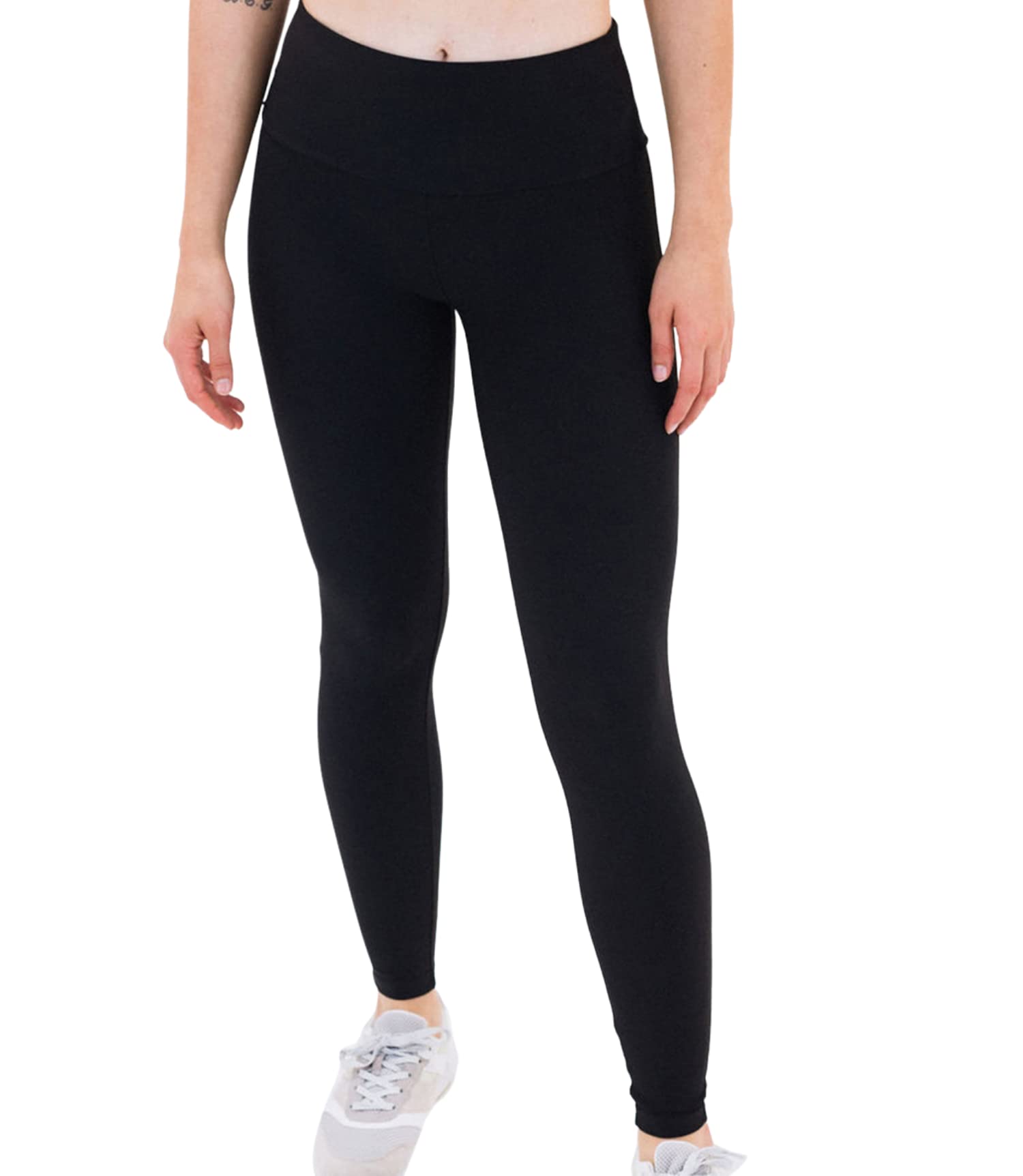 Spalding Women's Activewear High Waisted Polyester Ankle Legging, Black, 1X