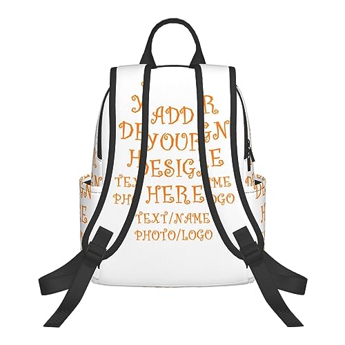 Custom Backpack for Men Women Personalized Backpacks with Pictures Text Logo Art Design for Office Travel Hiking Camping (Black 4)