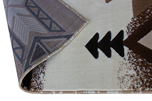 South West Native American Area Rug Design C318 Ivory (5 Feet X 7 Feet)