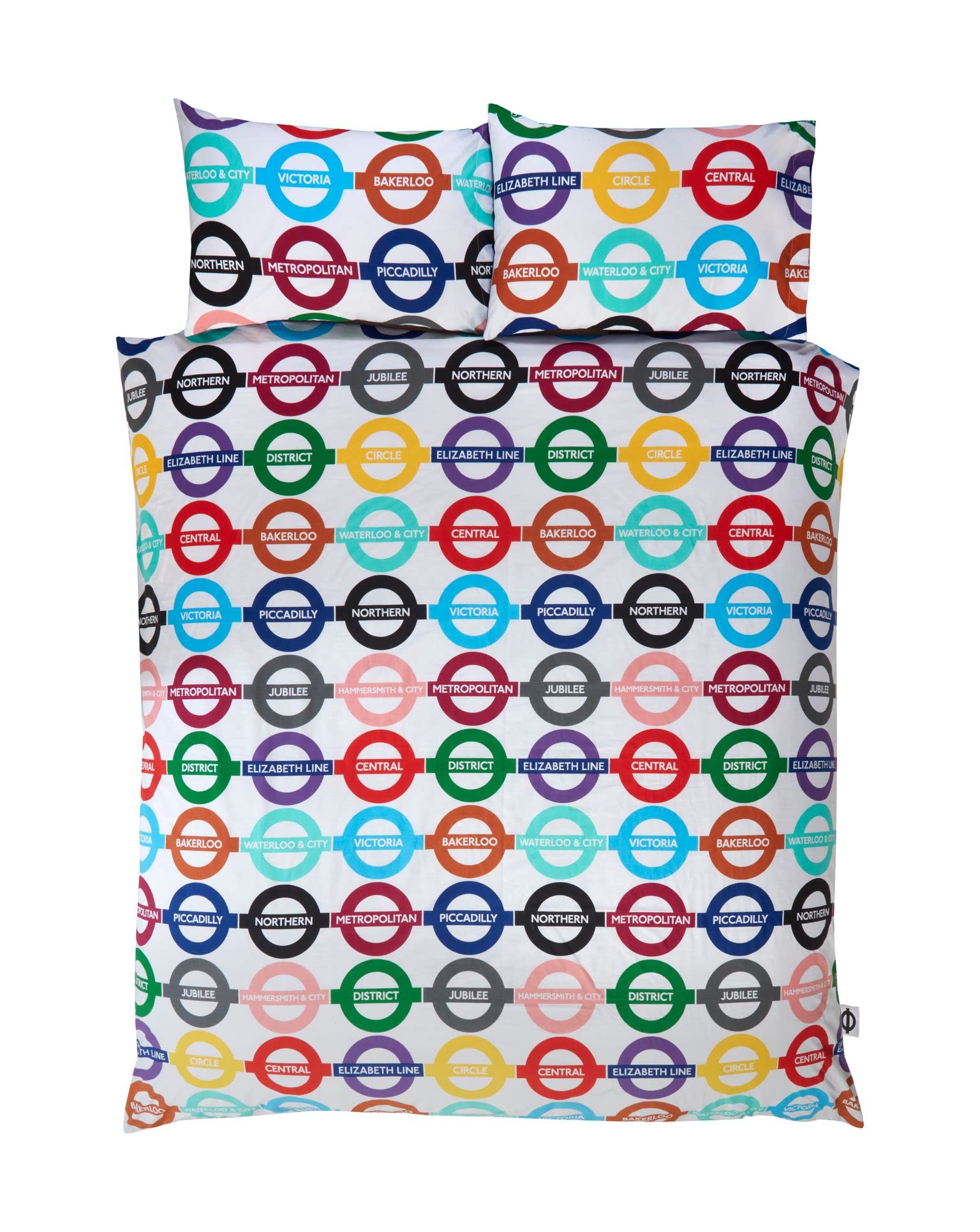 Homespace Direct London Undgerground Tube Duvet Cover & Pillowcase Bedding Set Double
