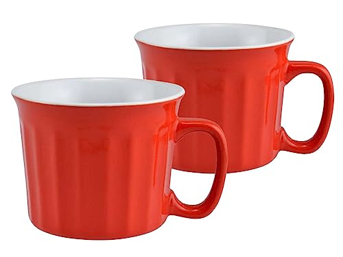 Soup Mug Bundle With 2 Large Red Mugs And 2 Thai Kitchen Noodle Soup Packets