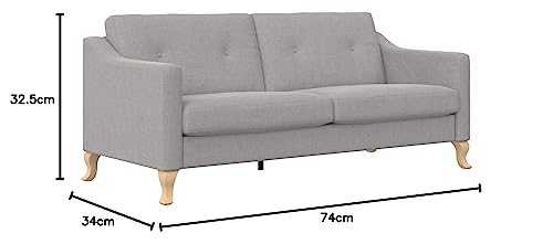 Mr. Kate Tess Sofa with Soft Pocket Coil Cushions, Small Space Living Room Furniture, Light Gray Linen