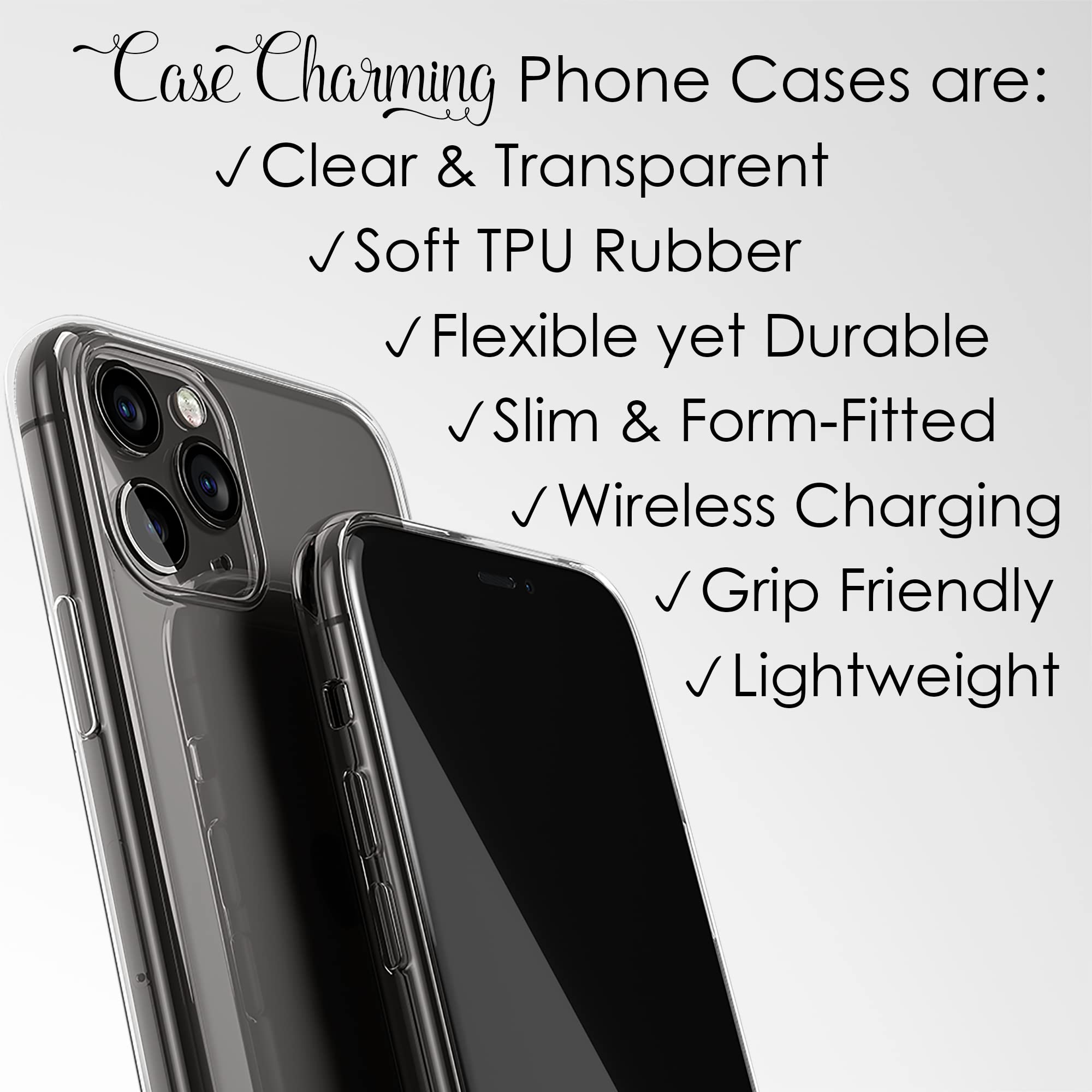 Case Charming Custom Case for iPhone 15 Pro Max 14 Plus 13 mini 12 11 Xs Xr X 10s 10r 10 8 7 Se Personalize Handwriting Name Monogram Clear Phone Cover Slim Soft