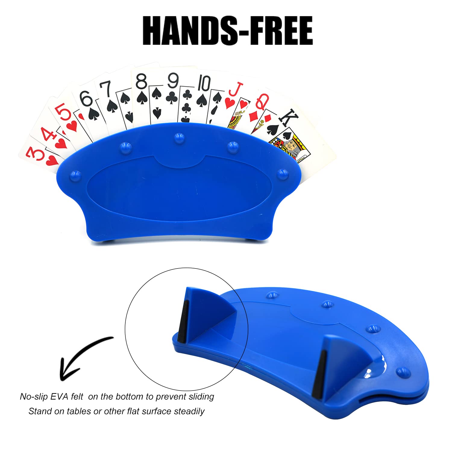 SEETOOOGAMES Card Holders for Playing Cards - Canasta Playing Card Games Holder for Kids Seniors - 4 Pack Mixed
