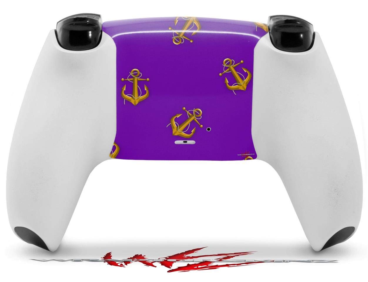 WraptorSkinz Skin Wrap compatible with Sony PS5 DualSense Controller Anchors Away Purple (CONTROLLER NOT INCLUDED)