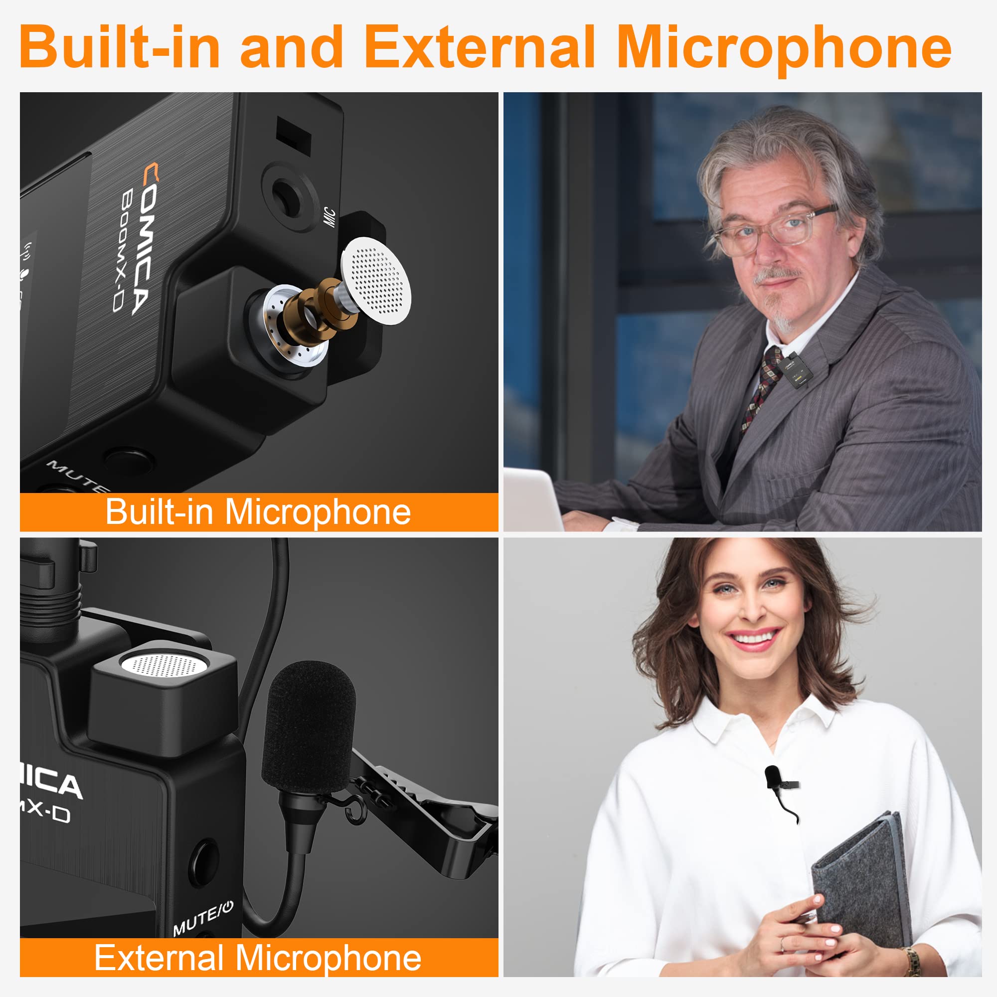 comica BoomX-D1 - Wireless Microphone System for Cameras, Camcorders, Smartphones, Laptops, Compact Wireless Lavalier Lapel Microphone with Noise Reduction, Low Latency, Monitoring, Muting