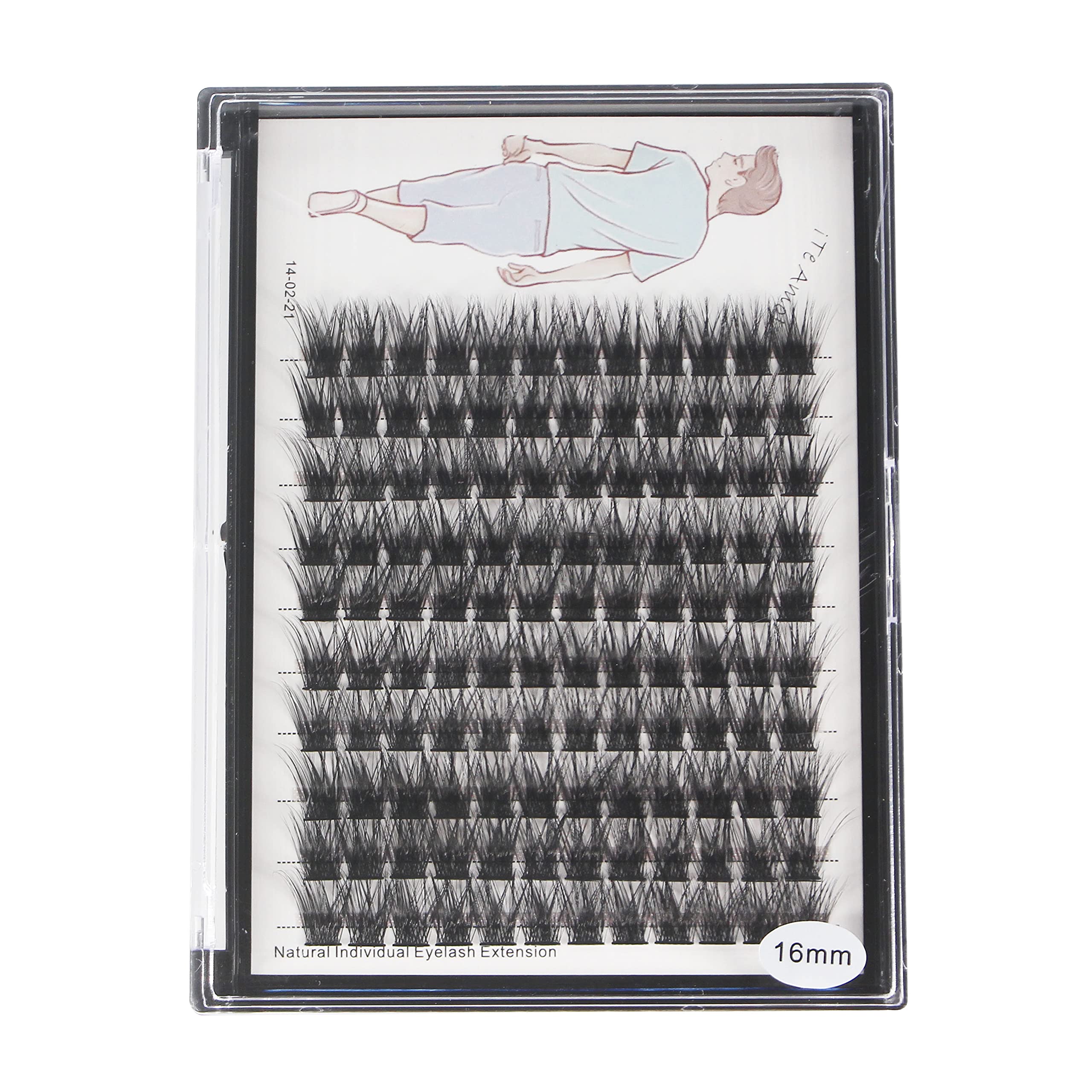 Dedila Large Tray-Grafted Wide Stem Individual False Eyelashes Thick Base 120 Clusters D Curl Natural Long Volume Eye Lashes Extensions Dramatic Look 8-20mm Available (16mm)