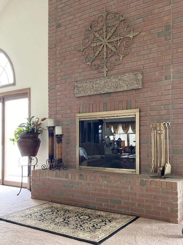 Pilgrim Home and Hearth 18086 Sinclair Fireplace Tool Set, Burnished Brass, 20 Pounds