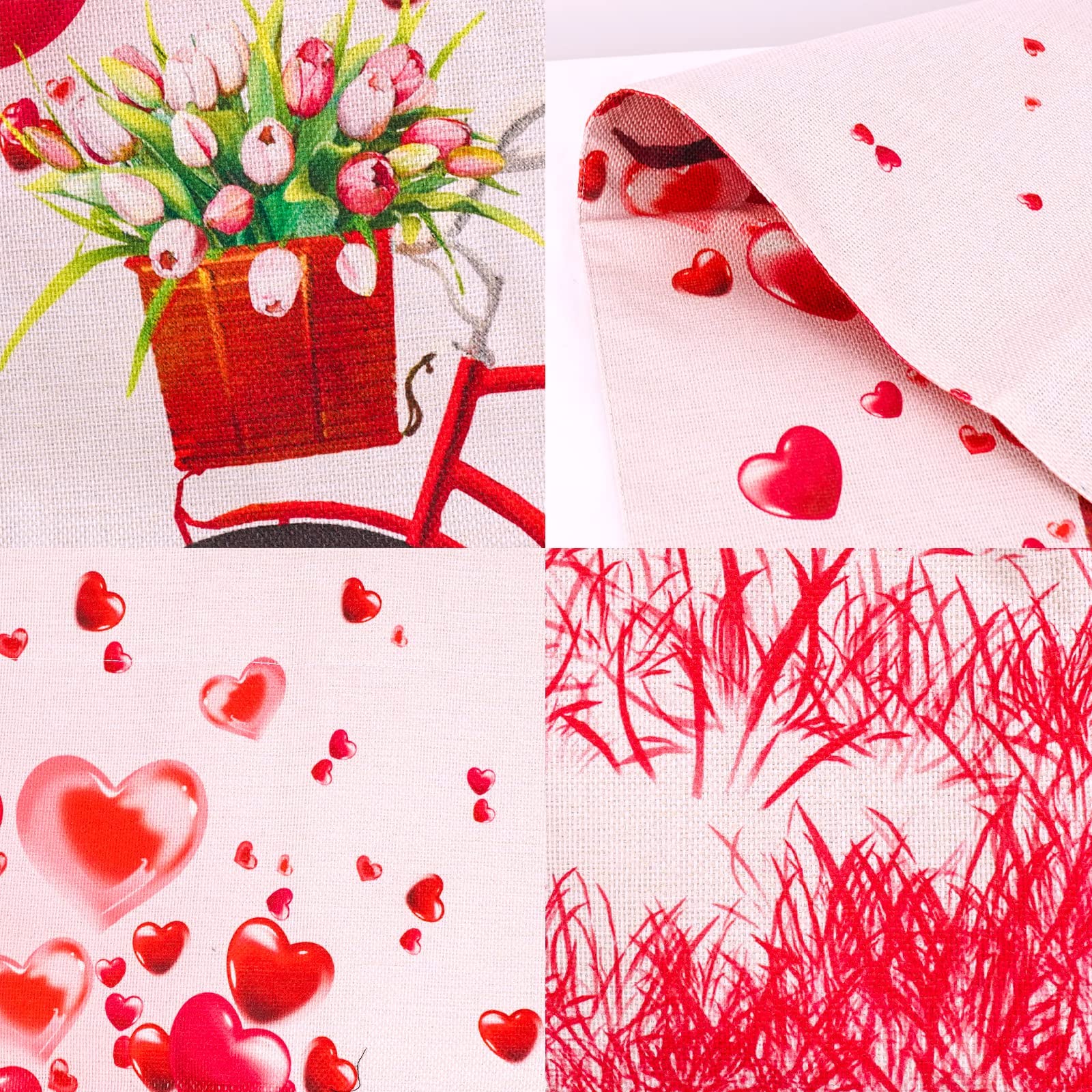 Valentine's Day Garden Flag,12 x 18 Inch Love Flag Valentines Heart Garden Flag Double Side Valentine's Day Decoration(12x18/28x40)