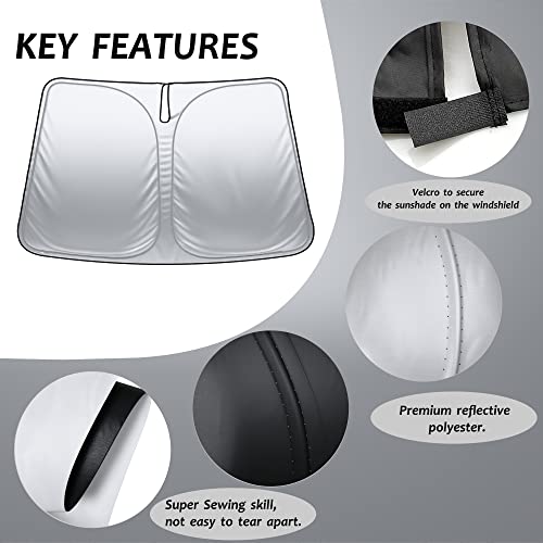 Initial WS Custom Foldable Windshield Sunshade Compatible with 2019 2020 2021 2022 Volvo S60, Made in U.S