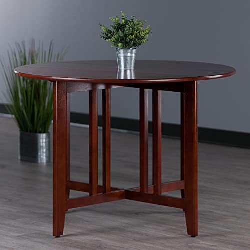 Winsome Wood Alamo, , Double Drop Leaf, Round Table Mission, Walnut, 42-Inch/ 41.97 in x 41.97 in x 29.65 in