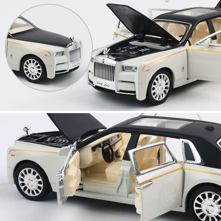 Diecast Cars 1:32 Scale, Rolls-Royce Phantom Model Car,Zinc Alloy Pull Back Toy car with Sound and Light for Kids Boy Girl Gift.