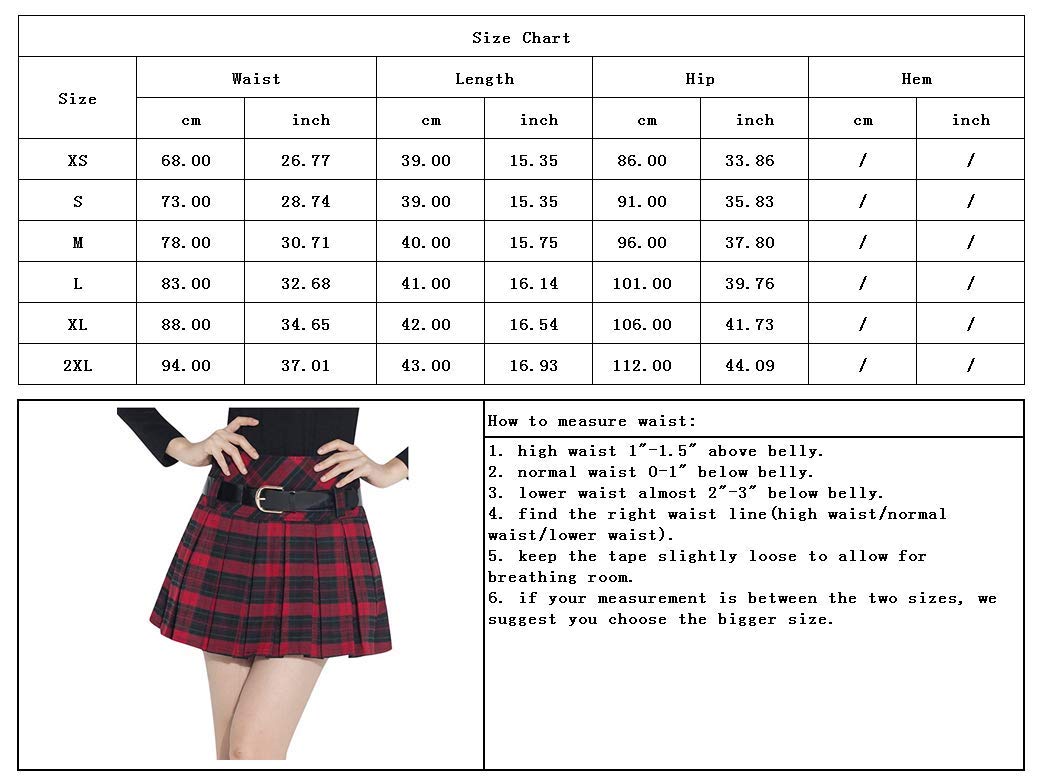 chouyatou Women's A-Line Plaid Wool Blend Pleated Skirt Side Zipper Medium Red