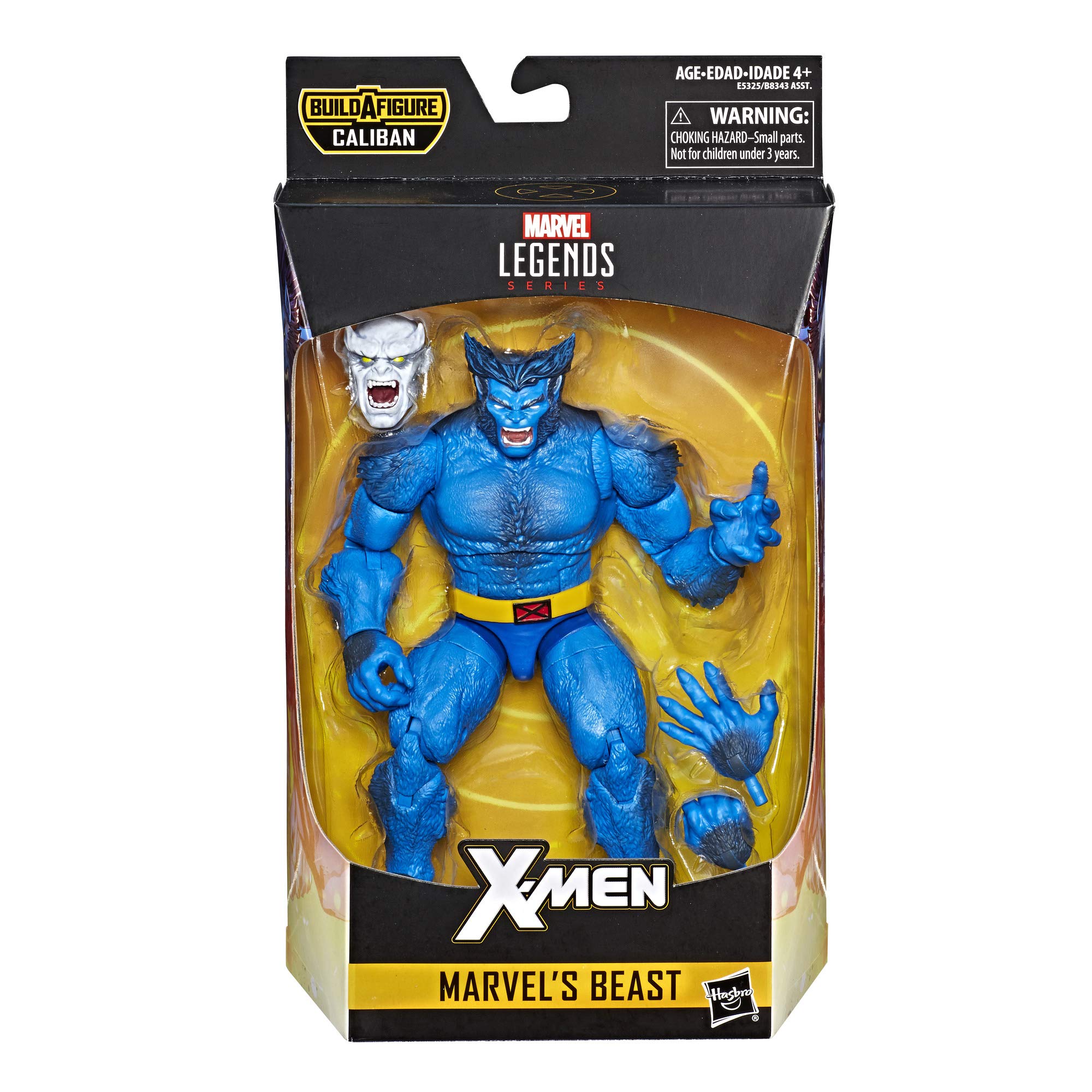 Marvel Hasbro Legends Series 6" Collectible Action Figure Beast Toy (X-Men Collection) โ with Caliban Build-A-Figure Part