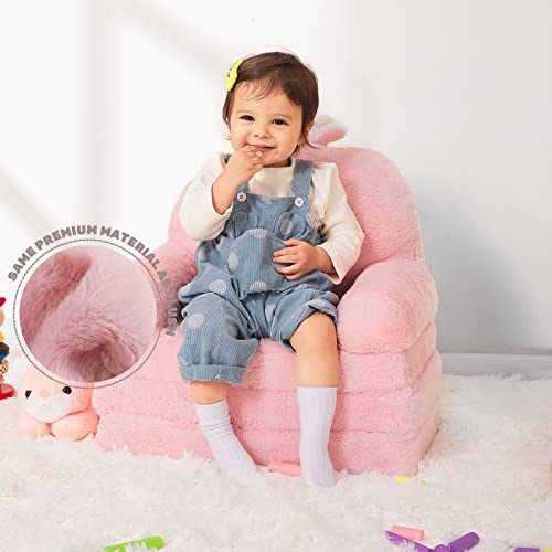 MONKISS Kids Couch Fold Out Soft Toddler Chairs ,Toddler Armrest Chair Bed for Play ,Gift for 0-3 Years