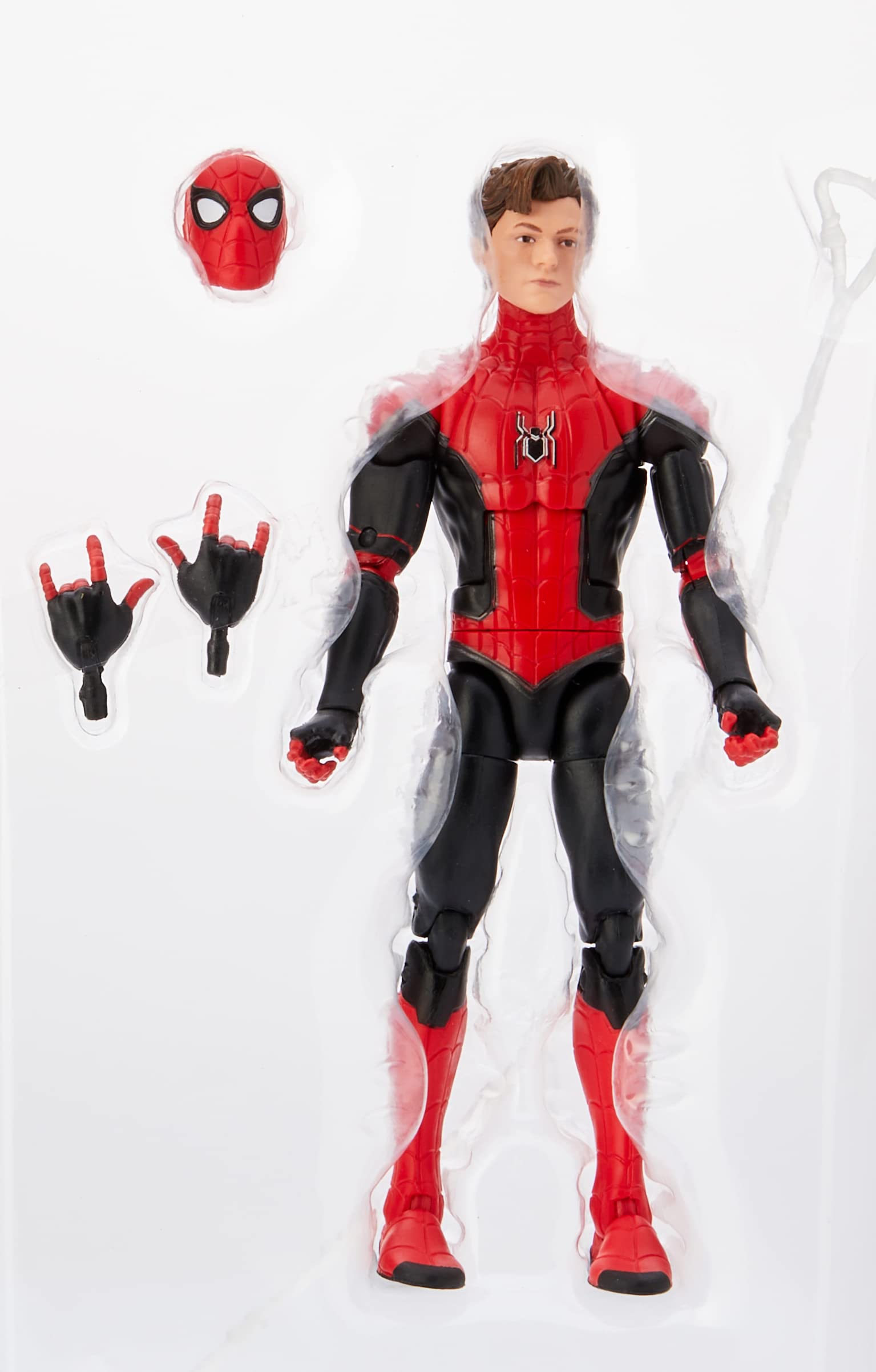 Spider-Man Marvel Legends Series 6-inch Scale Upgraded Suit Spider-Man Action Figure Toy Premium Design and Articulation, 1 Figure, and 4 Accessories Exclusive