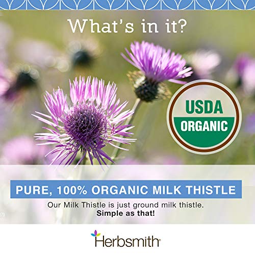 Herbsmith Organic Milk Thistle for Dogs and Cats – Liver Supplement for Dogs & Cats – Made in USA – 500g Powder