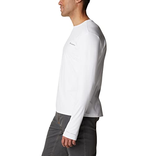 Columbia Men's M Sun Deflector Summerdry Long Sleeve Shirt, White, X-Large