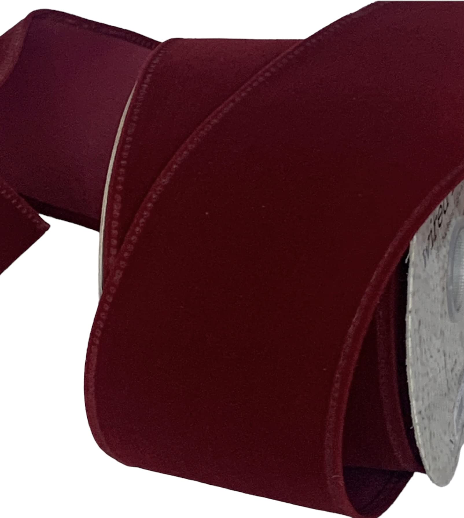 Burgundy Wired Velvet Ribbon 2.5"