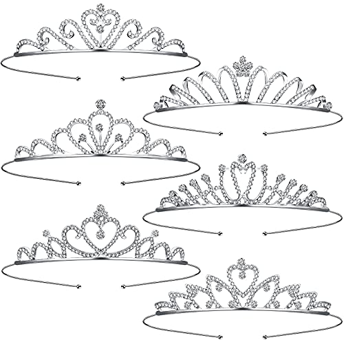 Chuangdi 6 Pieces Tiara for Women Crystal Tiara Crowns Rhinestone Headpiece Bridal Wedding Headband Birthday Prom Pageant Party Hair Accessories
