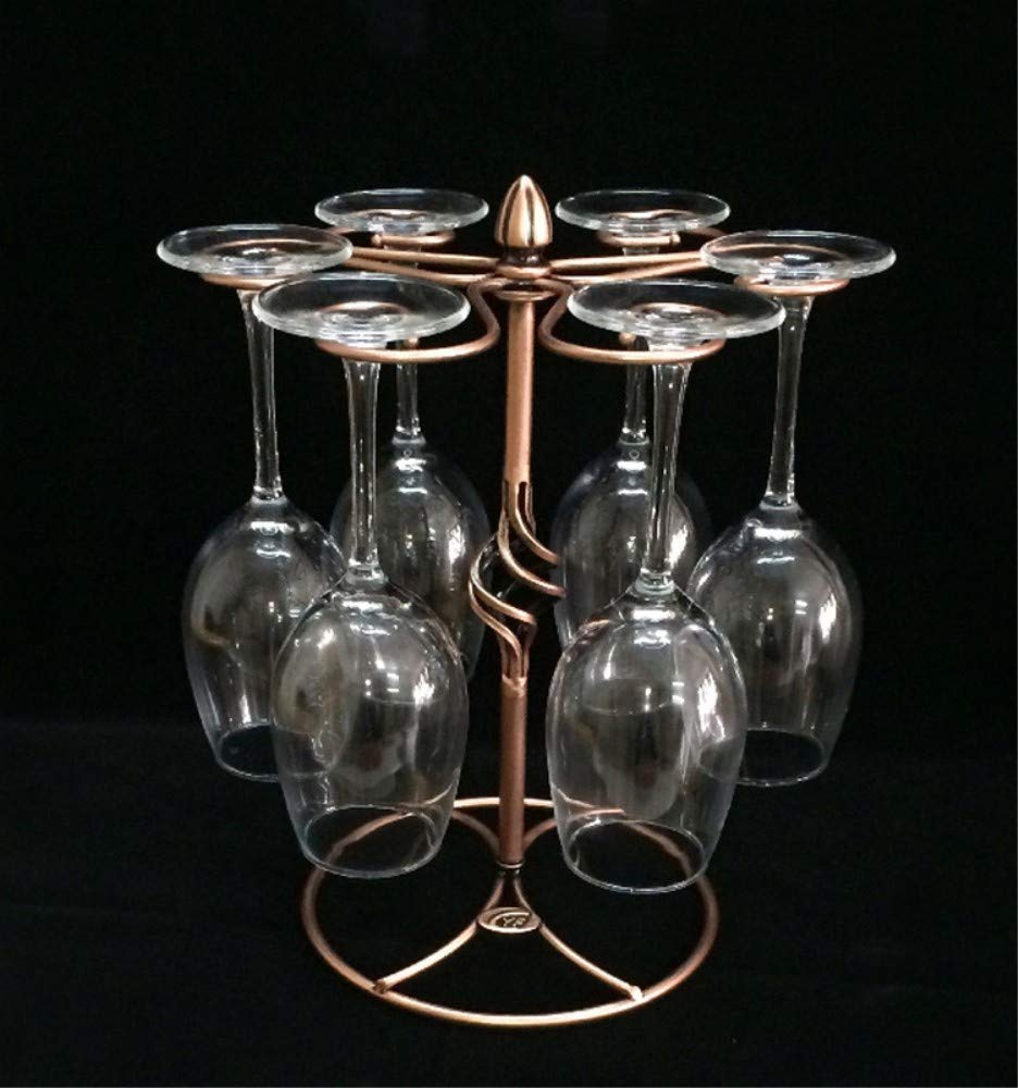 Fantasee - Wine Glass Holder, Tabletop Stemware Rack with 6 Wine Glass Drying Rack Stand