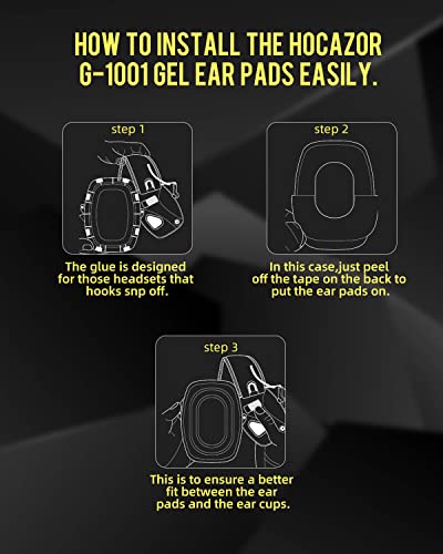 Hocazor G-1001 Replacement Gel Ear Pads Compatible with Awesafe, Howard Leight Earmuffs, Gucho Ear Protection, Zohan EM054 Hearing Protector Silicone Ear Cushions Hygiene Kit