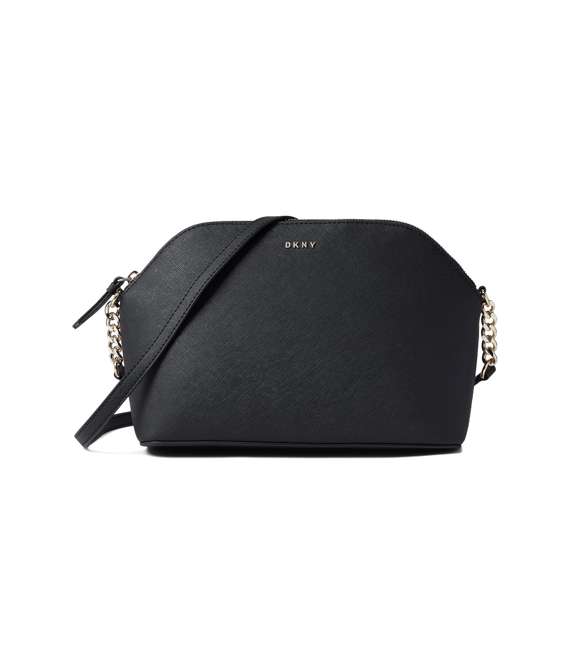 DKNY Kary Medium Dome Crossbody Black/Gold One Size