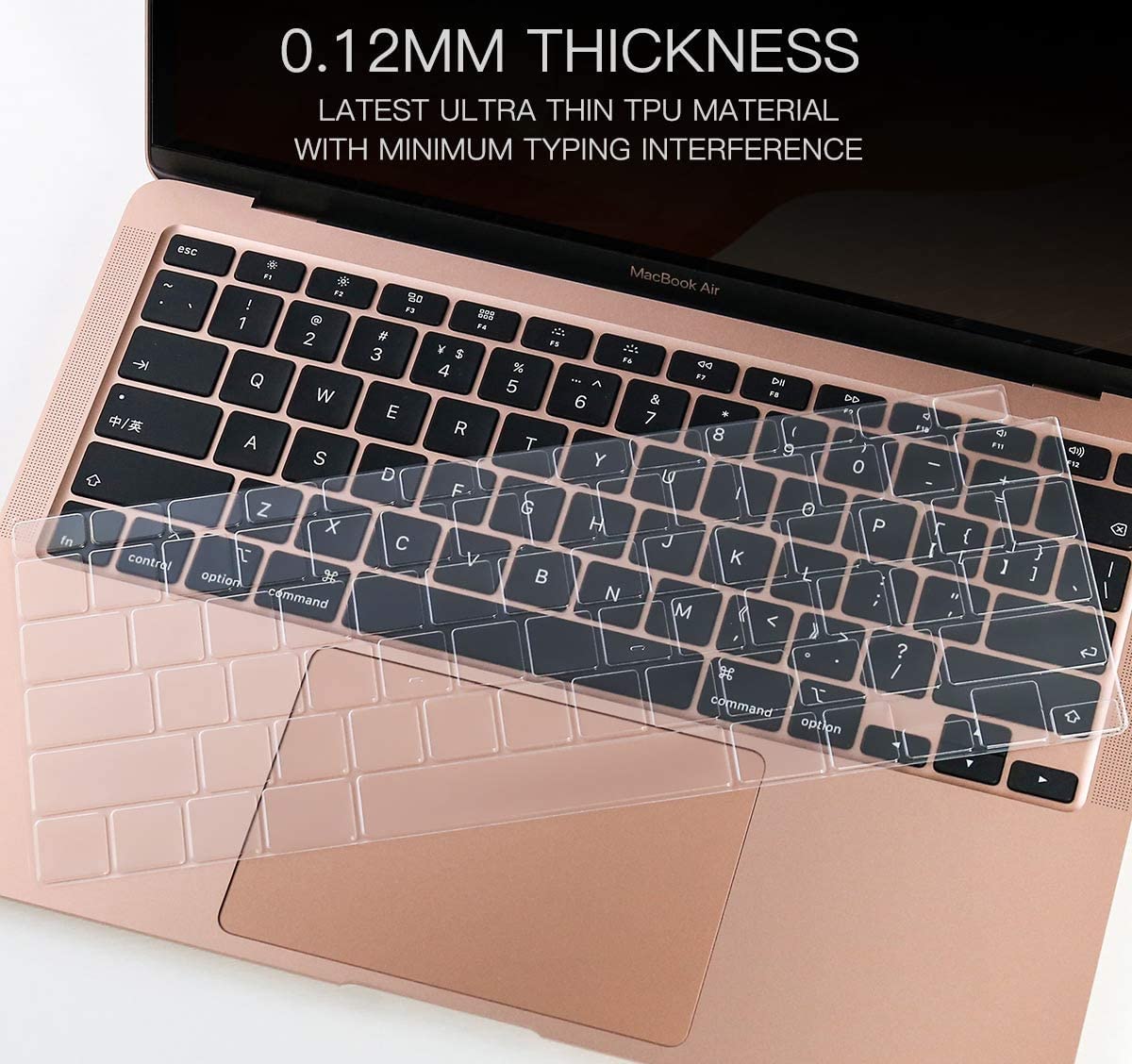 CaseBuy Premium Ultra Thin Keyboard Cover for MacBook Air 13 inch 2021 2020 Model A2179 A2337 M1 Chip, MacBook Air 13 inch Accessories, 13" MacBook Air M1 TPU Protective Skin
