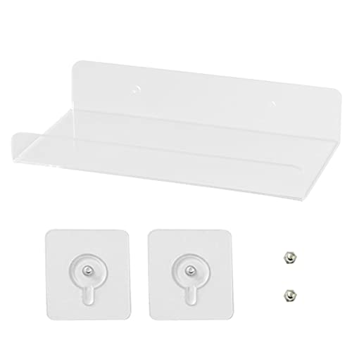 Die Camera Shelf | Firm Mini Clear Shelf with Removable Rail,Small Wall Shelf Adhesive Shelf Home Wall Rack for Cameras Character Collections