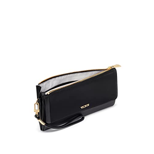 TUMI Voyageur Travel Wallet - Premium Women's Travel Wallet - Stain & Water Resistant - Black & Gold Hardware