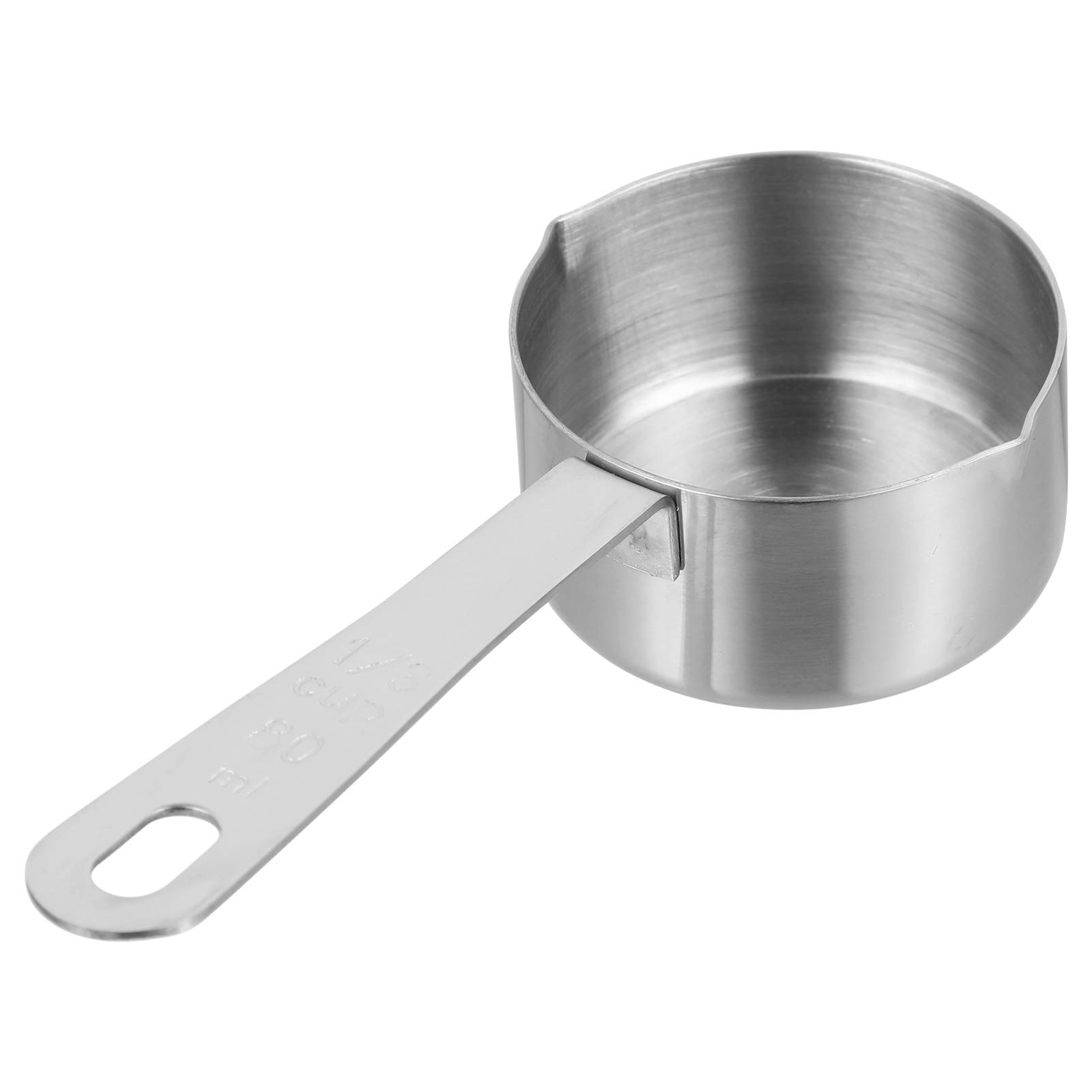 DOITOOL Steel Thickened Sauce Pan with Long Heatproof Handle Metal Milk Pan Kitchen Cookware for Milk Sauce Pasta Noodles Chocolate 80ml